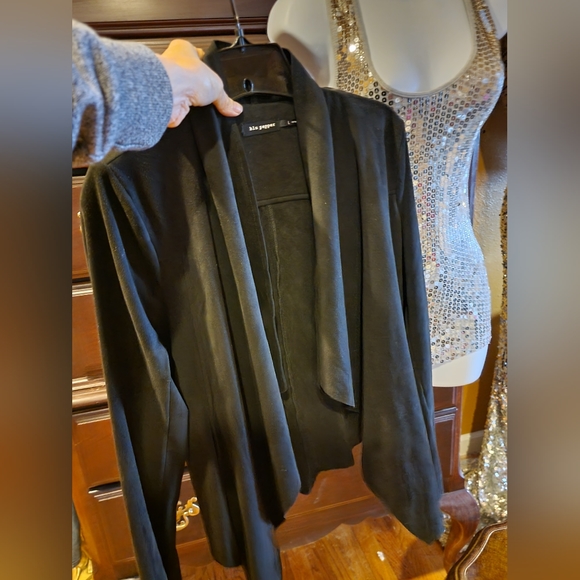 Blu Pepper | Jackets & Coats | Blu Pepper Black Faux Suede Jacket ...